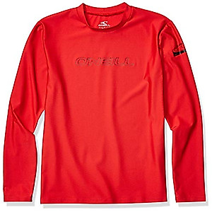 O'NEILL boys Youth Basic Skins 50+ L/S Sun Shirt Rash Guards, Red, 6 US