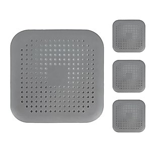 Square Silicone Sink Strainer with Suction Cups – Anti-Clogging Drain Cover for Kitchen Sink, Bathroom, and Bathtub