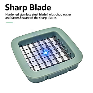 ITELLY Green 2-in-1 French Fry Cutter - Potato Cutter for Fries - Potato French Fry Cutter - French Fries Cutter - Vegetable Cutter - Food Chopper Manual Hand - Veggie Cutter - Vegetable Chopper