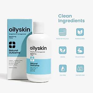 Natural Outcome Oily Skin Face Toner | Purifying Astringent Facial Toner | Naturally Keeps Skin Matte & Shine Free | Minimizes Appearance of Pores While Keeping Skin Hydrated with Aloe Vera | 8 oz