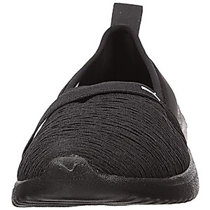 PUMA womens Adelina Sneaker, Puma Black- Puma White, 9 US