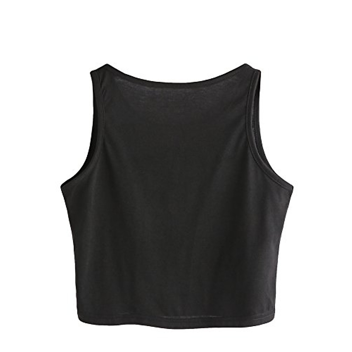 SweatyRocks Women's Summer Sleeveless Letter Print Casual Crop Tank Top Shirts Black S