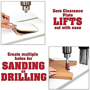 Fulton Deluxe 1 3/8 inch Thick Drill Press Table with Precision Tilt Capable Adjustable Fence System | 2 PVC Tipped Aluminum Hold Downs | Aluminum Flip Stop and Mounting Hardware