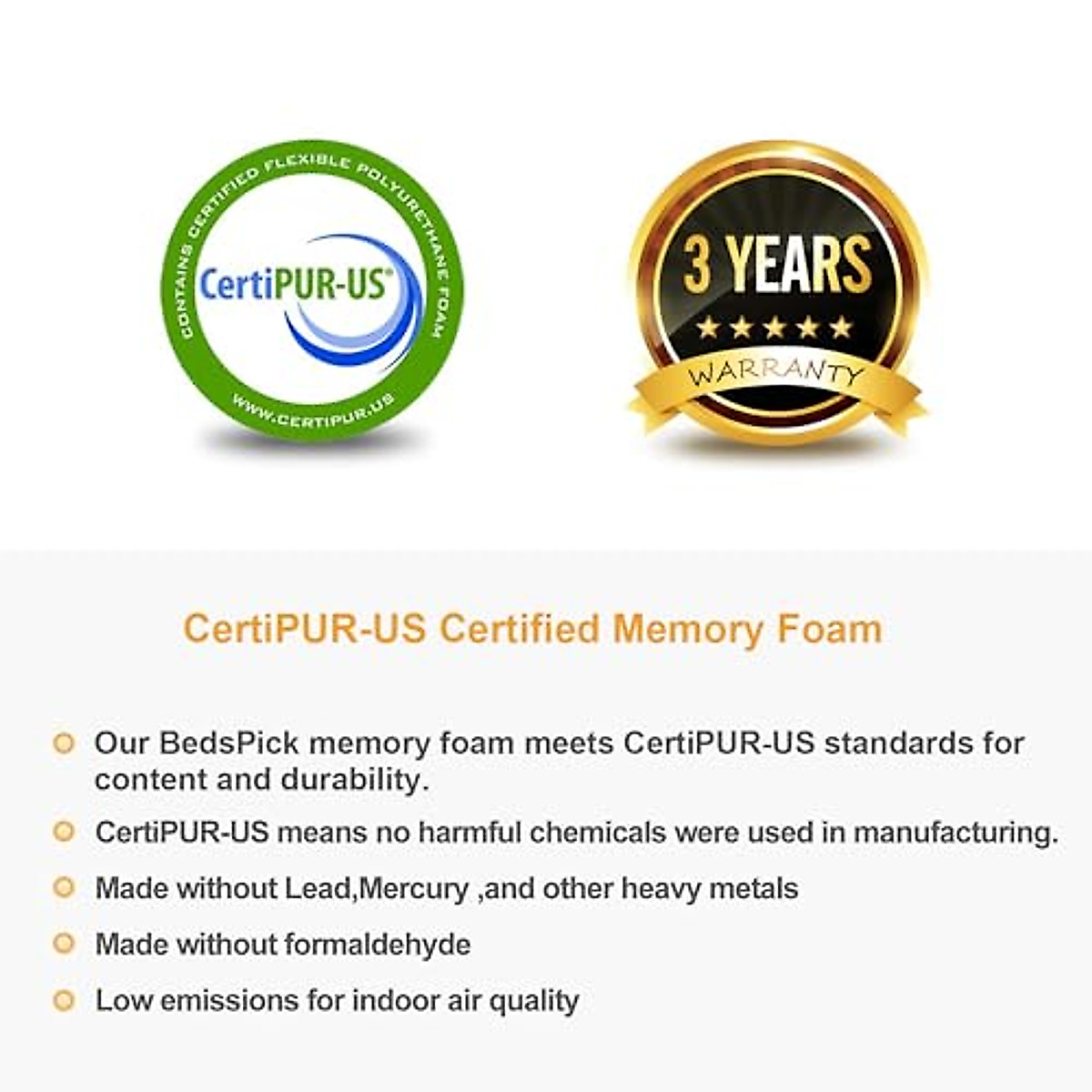 BedsPick 3 Inch Memory Foam Mattress Topper Full, Soft Double Bed Foam Topper, Gel Memory Foam Mattress Pad