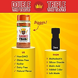 Flavor God Pizza Seasoning Mix Low Sodium, Kosher, Gluten & Dairy Free, Vegan Keto-Friendly Natural Healthy Spice Blend For Grilling Chicken Beef Seafood Vegetables, Salad, Tacos, Ravioli, Dips, Pasta