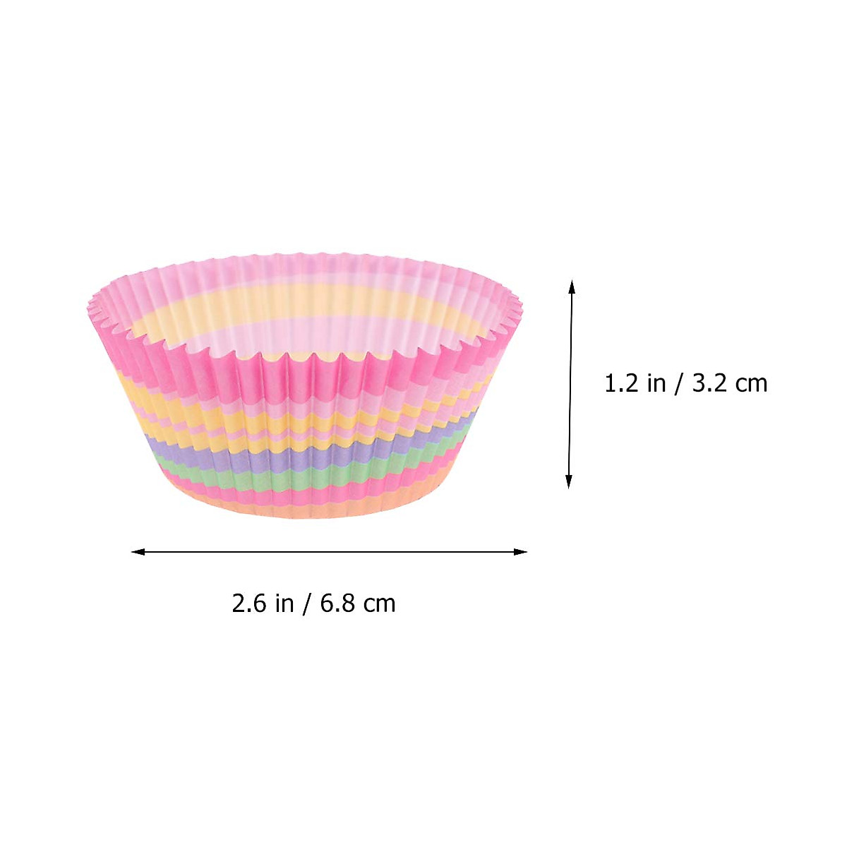 NUOBESTY 100pcs Cupcake Liners Rainbow Greaseproof Oil Proof Cupcake Wrappers Cake Cups Dessert Wraps for Birthday Party Baby Shower