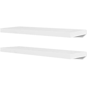 vidaXL 4X Wall Shelves White 31.5" Display Hanging Storage Bookcase Furniture