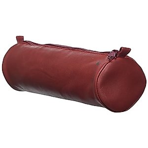 Clairefontaine 21 x 6 cm Age Bag Round Leather Pencil Case, Red