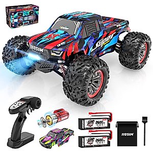 1:16 Brushless RC Cars 55+ kmh High Speed Large Remote Control Car 4x4 Off Road Monster Truck Electric All Terrain Waterproof Toys Hobby Vehicle for Kids and Adults - 2 Batteries for 40+ Min Play
