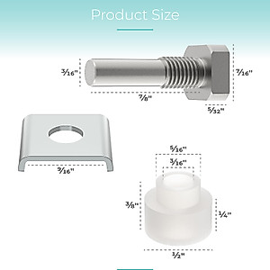 Shuisen Shower Door Pivot Pin Kit with Pivot Bushing for Pivot Shower Door,Shower Door Repair Kit #SDPP01#SPB12 for Framed Swing Shower Doors,Shower Door Replacement Parts, Shower Door Pivot Hinge Kit