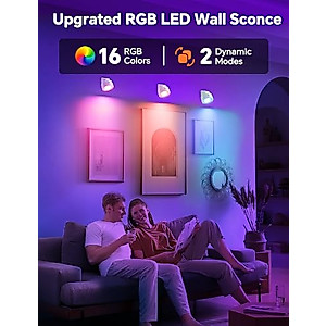 PURSNIC LED Wall Sconces, 16 RGB Colors Dimmable, Wireless Rechargeable Battery Operated, Wall Light with Remote, Magnetic 360°Ball, Auto Timer for Bedroom, Living Room, Hallway, White