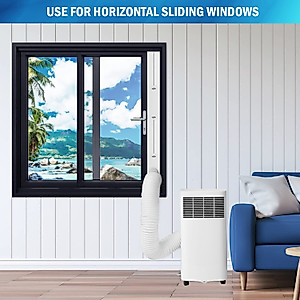Pomeat Portable AC Window Kit with 5 inches Coupler, Adjustable AC Vent Kit Universal Window Seal Kit for Portable Air Conditioner, Adjustable Length 17 inches-60 inches