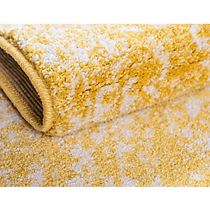 Unique Loom Tradition Collection Classic Southwestern Distressed Casual Design Area Rug, 5 ft x 8 ft, Yellow/Ivory