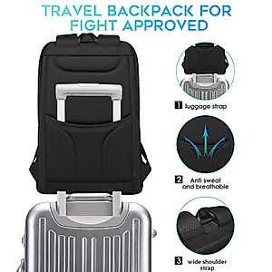 BANGE Travel Backpacks, Overnight Laptop Carry-On Backpack for Airplanes, Waterproof 15.6 inch Laptop Backpack for Men and Women