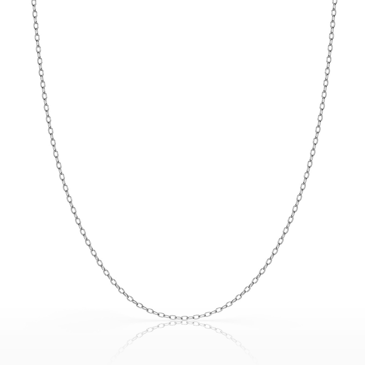 Bling For Your Buck Sterling Silver Very Thin 1.2mm Italian Cable Chain Necklace - 18"