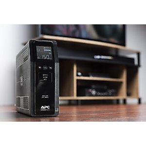 APC UPS BR1500MS, 1500VA Sine Wave UPS Battery Backup & Surge Protector, Backup Battery with AVR and LCD Display, 2 USB Charging Ports, Uninterruptible Power Supply, APC Back-UPS Pro Series (Renewed)
