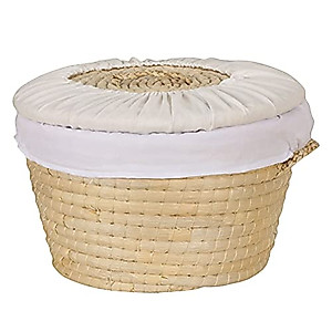 DOITOOL 1Pc Home Handmade Woven Food Storage Basket Eggs Storage Knit Basket (Beige) Practical Warmer Ourdoor Indoor