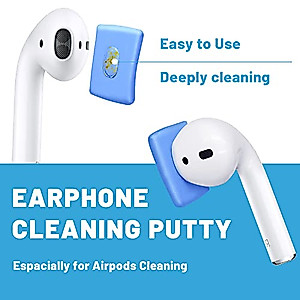 Cleaner kit for Airpod, Cleaning Putty Compatible with Airpod 2 Airpods pro, Earbud Cleaning Putty, Blue Cleaning kit for Headphone/Phone/Earbud/iPhone, Include Cleaning Cloth Swab, Gift for Men