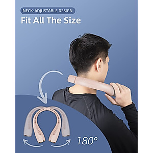 OTUOER Upgraded Neck Fan, 3 Speeds Strong Wind Neck Coolers for Extremely Hot Weather, 4000 mAh High-Capacity Rechargeable Portable Fan for Sport, Office, Home, Outdoor, Travel