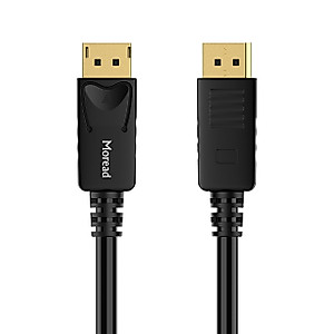 Moread DisplayPort to DisplayPort Cable, 6 Feet, 2 Pack, Gold-Plated Display Port Cable (4K@60Hz, 2K@144Hz) DP Cable Compatible with Computer, Desktop, Laptop, PC, Monitor, Projector - Black