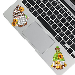 LUSandy 6pcs DIY Gnomes Diamond Painting Stickers Kits for Adults Kids, Full Drill Sunflower Gnomes Diamond Art Stickers by Number Mosaic Gem Art Crafts Set for Children, Boys and Girls