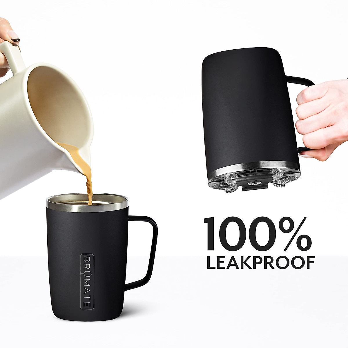 BrüMate Toddy - 16oz 100% Leak Proof Insulated Coffee Mug with Handle & Lid - Stainless Steel Coffee Travel Mug - Double Walled Coffee Cup (OD Green)