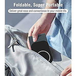 Moko Armor Foldable Magnetic Wireless Charger Stand Aluminum Alloy, Compatible with iPhone 14/13/12 Pro/Pro Max Fast Charging Station Dock Wireless Magsafe Desk Charger Holder,Light Gunmetal