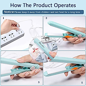 Bag Sealer - Portable Handheld Heat Vacuum Sealers,Mini Plastic Sealing Machine for Food Storage,Plastic Bags, Snack Bags, Chip Bags(Black)