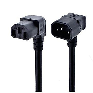 Toptekits 5ft/150cm C14 to C13 PDU Power Supply Extension Cord,90-Degree Down Angle IEC 320 C14 to 90-Degree Down Angle IEC 320 C13 Power Plug Converter Adapter Cable Cord (5ft/1.5m)