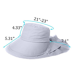 3 Pack Womens Ponytail Sun Hat with Neck Flap Wide Brim UV Protection Bucket Hat Summer Beach Fishing Hiking Garden UPF 50+ (3 Pack-Dark Grey＆Light Grey＆Army Green)