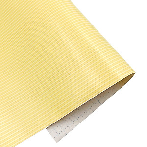 Yifely Yellow White Stripes Shelf Liner Drawer Units Decor Sticker Self-Adhesive Tabletop Protect Paper 17.7 Inch by 9.8 Feet