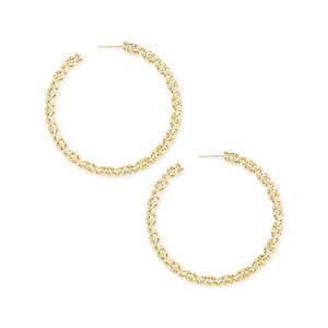 Kendra Scott Maggie 2.5" Hoop Earrings for Women, Fashion Jewelry, 14k Gold-Plated Filigree