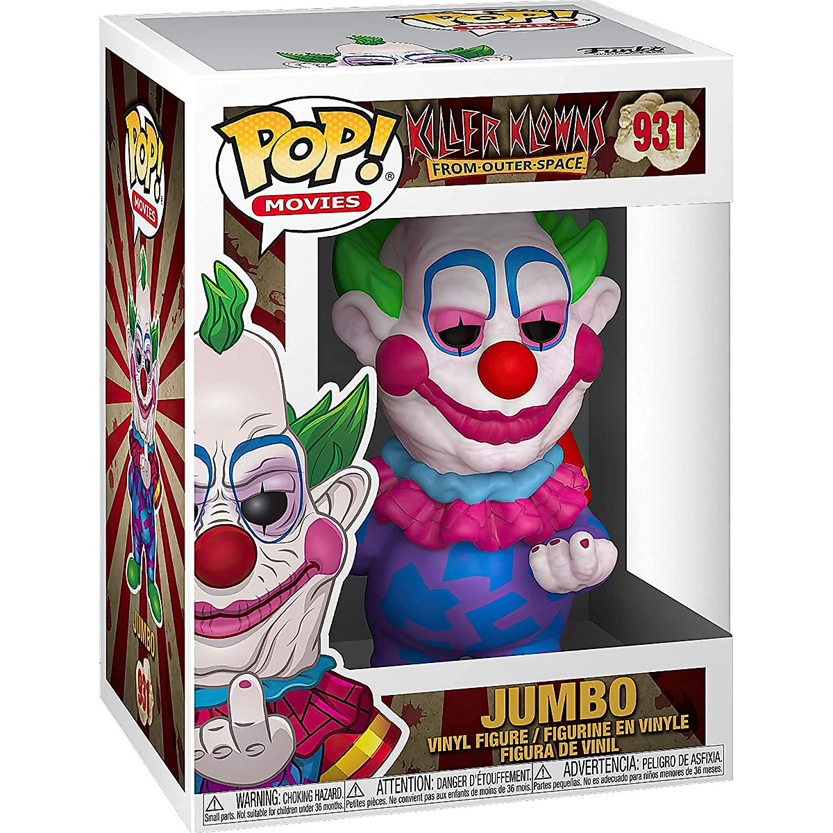 POP Killer Klowns from Outer Space - Jumbo Funko Pop! Vinyl Figure (Bundled with Compatible Pop Box Protector Case), Multicolored, 3.75 inches