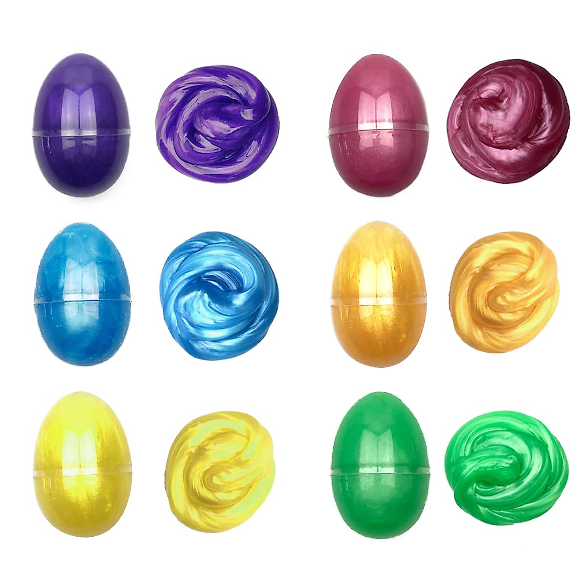 Jofan 12 Pack Slime Eggs Toys Easter Eggs for Kids Girls Boys Easter Basket Stuffers Gifts Party Favors