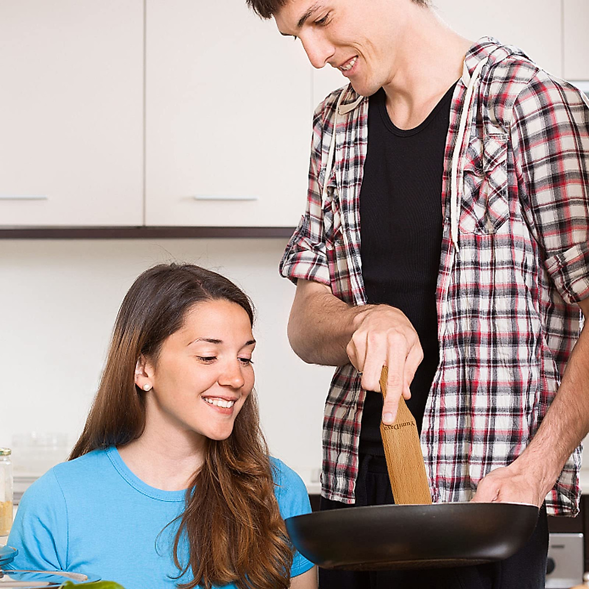 YumiDaya Crepe Spreader and Crepe Spatula Turner Set,Convenient Sizes to Fit Any Crepe Pan Maker - 100% Natural Wooden Crepe Spatula Set for Crepe Tools