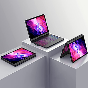 Keyboard Case for iPad Pro 11 inch， Case with Keyboard for iPad Air 5th 4th Generation - Touch Trackpad -10 Color Backlight -360° Protective with Pencil Holder for iPad Pro 11 inch 3rd /2nd/1st Gen