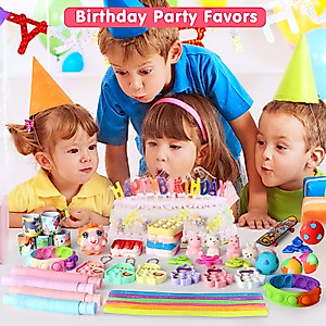 55 PCS Party Favors for Kids,Fidget Toys Bulk,Valentines Day Gifts for Kids,Treasure Chest Prizes,Goodies Bag Fillers,Treasure Box Toys Classroom Prizes