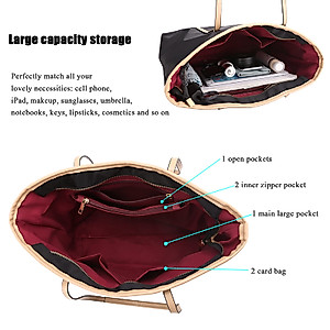 forestfish Nylon Tote Bag- Large Capacity Waterproof Shopper Handbag Shoulder Bag For Women(Pink)