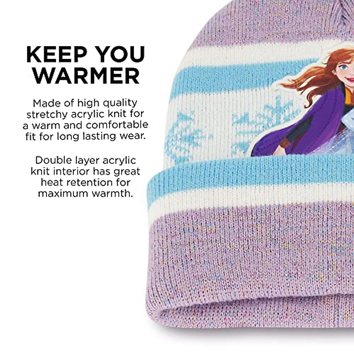Disney Girls Winter Hat with Knit Mittens Set and Insulated Ski Ages 2-4 or Frozen Knit Gloves and Glove Set, Age 4-7