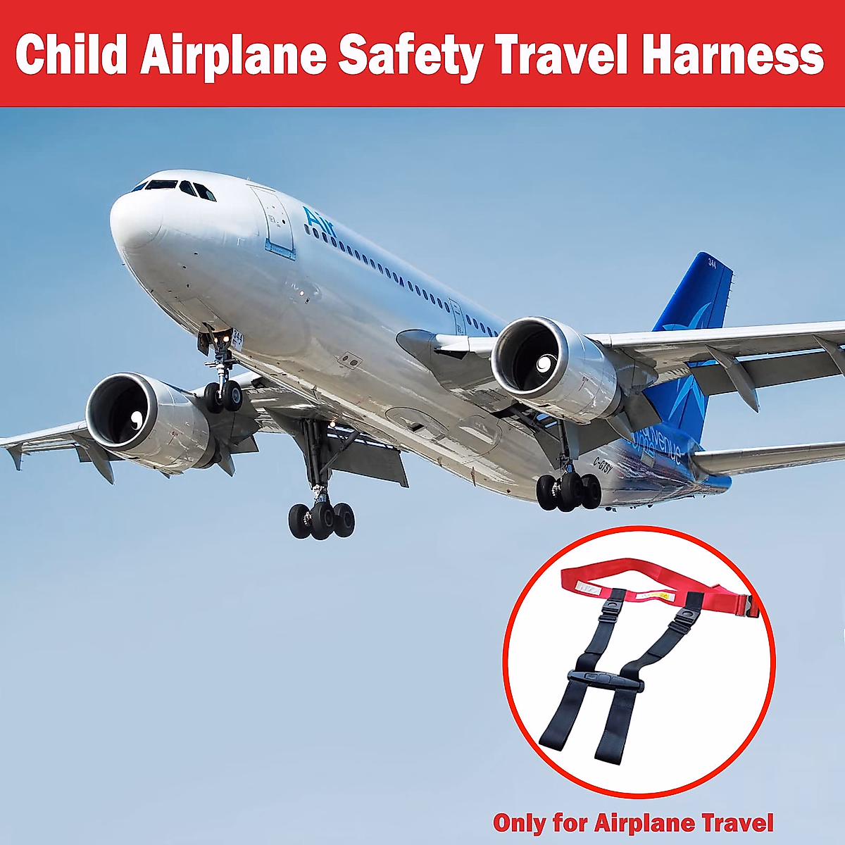 Child Airplane Safety Travel Harness, Safety Restraint System Helps Keep Your Child Safe, Child Aviation Flight Seat Device/Seat Belt Accessories for Child Travel
