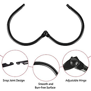 Shower Curtain Rings,24 Pcs Rustproof Metal Shower Hooks for Shower Curtain,Glide Smoothly Oval Shower Rings for Curtain,Shower Curtain Rings for Bathroom Shower Rod,Snap Joint Design (Black)