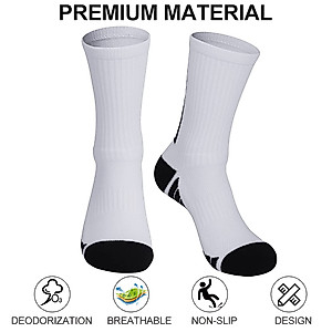 Dingcooler Men Basketball Socks 4/8 Pairs, Elite Pro Athletic Crew Socks for Youth Adult