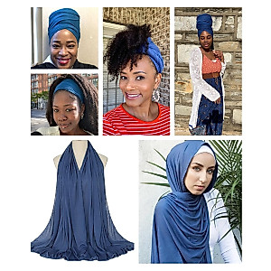Harewom 4PCS Turban Head Wraps for Black Women African Hair Wraps Stretchy Headwraps Head Scarf for Women with Braids