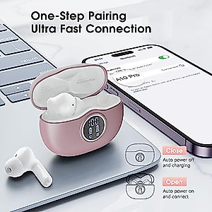 HKERR Wireless Earbuds, 50Hrs Playtime Bluetooth Earbuds Built in Noise Cancellation Mic with Charging Case, Bluetooth Headphones with Stereo Sound, IPX7 Waterproof Ear Buds for iPhone and Android