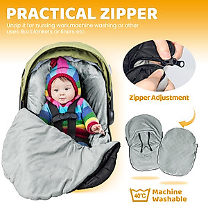 Orzbow Canopy Style Bunting Bag Weather in Car Seats and Strollers, Infant Blanket Warm in Winter (Black)