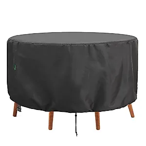 Yougfin Round Patio Table Cover, 420D Patio Furniture Covers Waterproof, Outdoor Table and Chairs Cover, 72''D x 28''H …