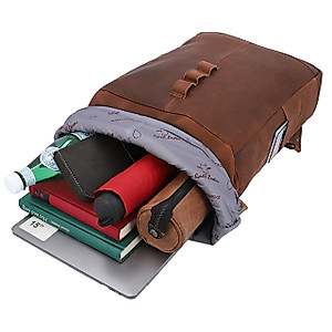 Gusti Backpack Leather-Bendik Rolltop Messenger bag Backpack Leather backpack Vintage city backpack Outdoor backpack Laptop bag Uni backpack Travelling bag Brown leather