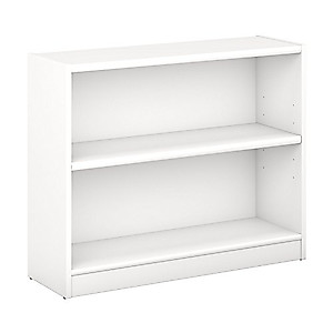 Bush Furniture Universal 2 Shelf Bookcase in Pure White