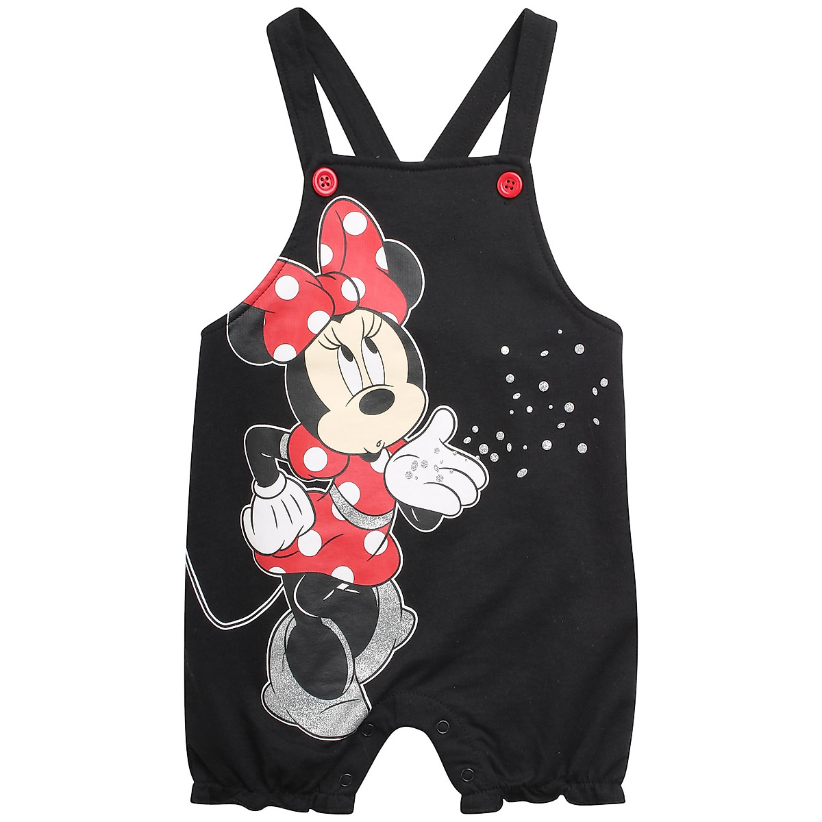 Disney Baby Girls' Romper - 2 Piece Overall T-Shirt Set Minnie Mouse, Winnie The Pooh, Size 3-6 Months, Minnie Coral