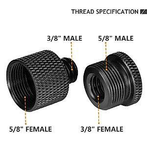 Frgyee Mic Stand Adapter 5/8 Female to 3/8 Male and 3/8 Female to 5/8 Male Screw Adapter Thread for Microphone Stand Mount to Camera Tripod Adapter 4 Pack
